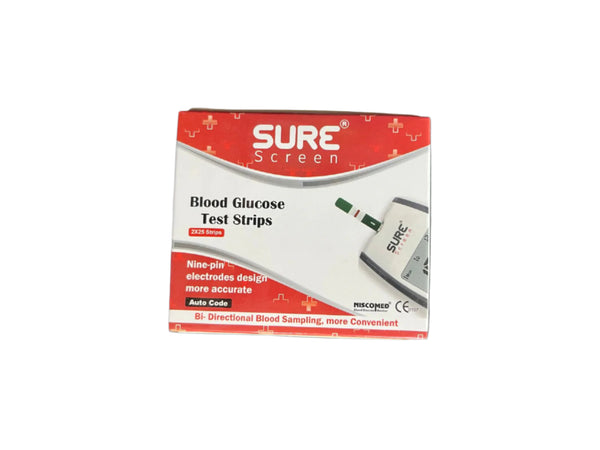 Sure Screen Blood Glucose Test Strip (50 PCS) – GENCARE SERVICES AND ...